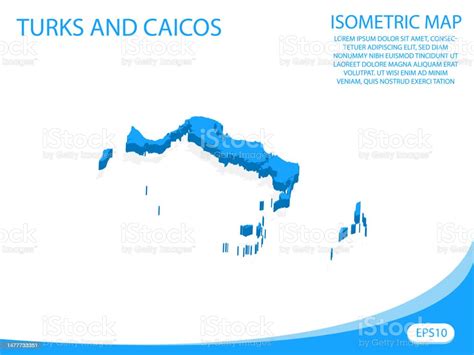 터크스 케이커스 블루 맵의 현대 벡터 아이소메트릭 개념 맵에 대한 요소 흰색 배경은 편집하고 사용자 정의하기 쉽습니다 10회 3차원 형태에 대한 스톡 벡터 아트 및 기타