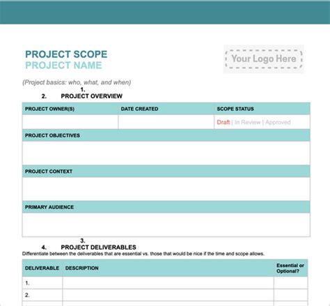 Project Scope Document Template Way Forth Collective