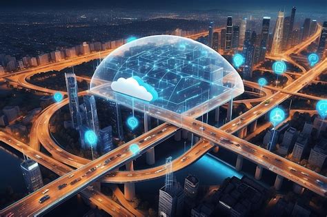 Cloud Computing Concept Transportation And Technology Concept Its Intelligent Transport Systems