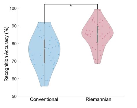 Violin Plots Of Average Recognition Accuracies Evaluated Using The