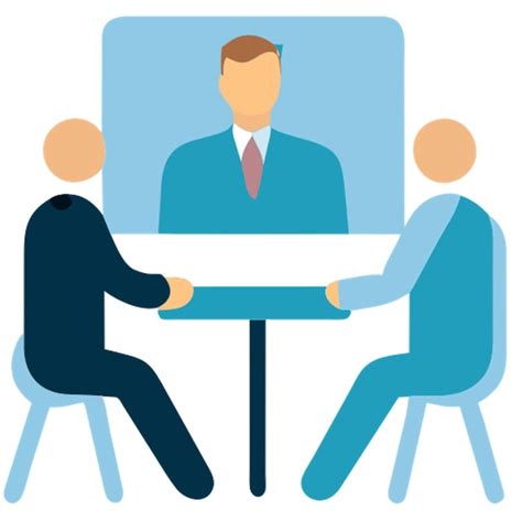 Premium Vector Interview Icon Colored Shapes