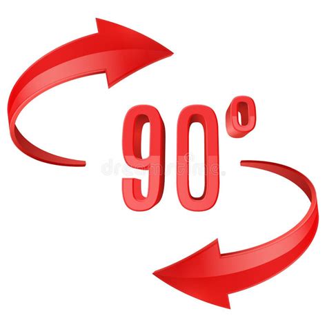 Red Glossy 3d Curve Arrows And 90 Degrees Sing Stock Vector Illustration Of Icon Twist