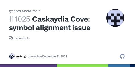 caskaydia cove symbol alignment issue · issue 1025 · ryanoasis nerd fonts · github