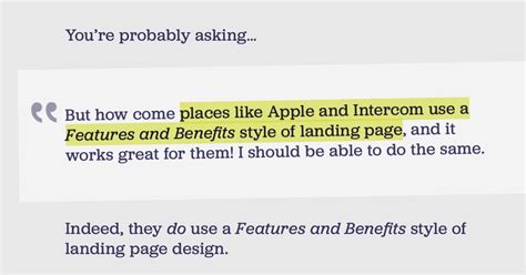 Yeah But Apple And Intercom Design Their Pages Using Features And Benefits Sharpen Page A