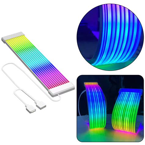 ☮5v 3pin Pc Rgb Gpu Cable 8pin 24pin Psu Rgb Cable Extensions Flexible Led Strip Light Diy Kit F