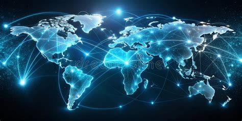Global Network Connections A Futuristic Illustration Of Worldwide