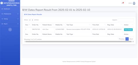 Human Metapneumovirus Hmpv Testing Management System Using Php And