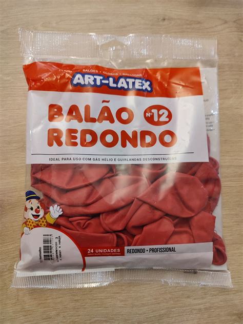 Balão Bexiga Latéx 12 Polegadas Vermelho 24 Unid Art Latéx Elo7