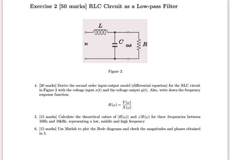Solved Exercise 2 [50 Marks] Rlc Circuit As A Low Pass Filter L 0000
