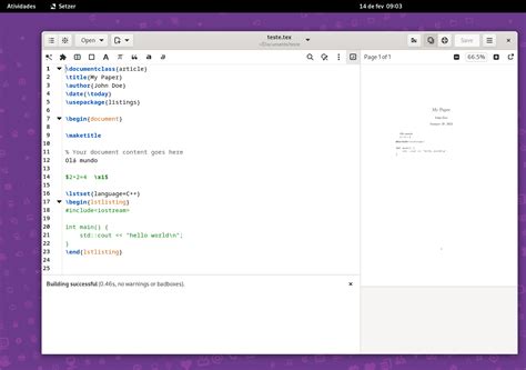 Setzer Latex Editor R Gnome