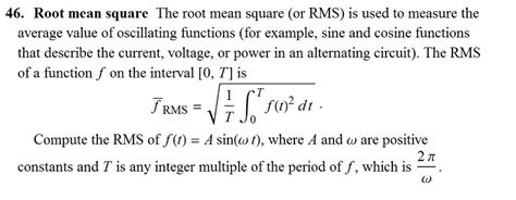 Solved Root Mean Square The Root Mean Square Or RMS Is Chegg