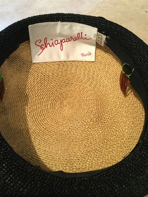 1950s Original Schiaparelli Straw Pillbox Hat Summert Gem
