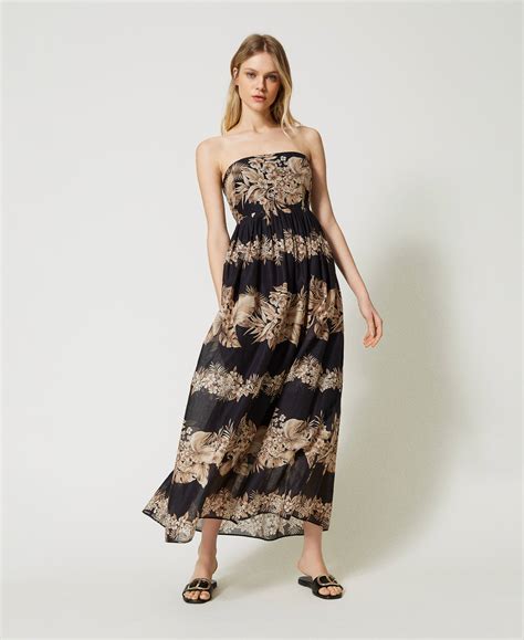 Длинное платье бюстье из набивного муслина 231tt2450 Twinset — купить в интернет магазине бренда