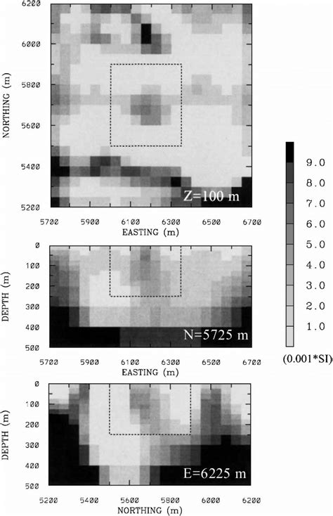 The Susceptibility Model Recovered From The Regional Inversion Is Shown