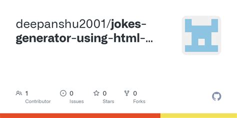 Github Deepanshu2001jokes Generator Using Html Css And Js