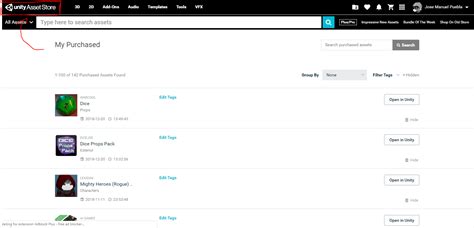 Asset Store Not Showing What Is Available Getting Started Unity