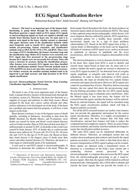 Pdf Ecg Signal Classification Review