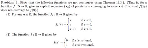 Solved Problem 3 Show That The Following Functions Are Not
