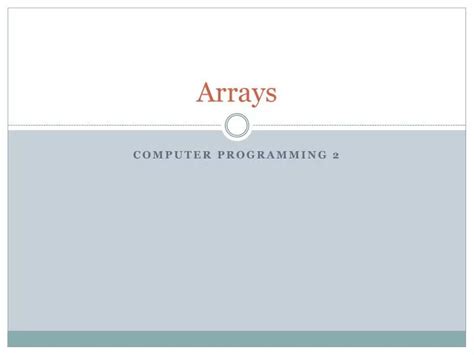 Ppt Arrays Powerpoint Presentation Free Download Id4472969