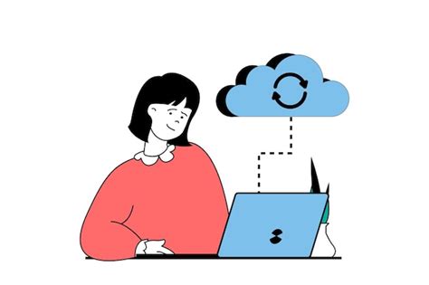 Premium Vector Cloud Computing Concept With People Scene In Flat Web