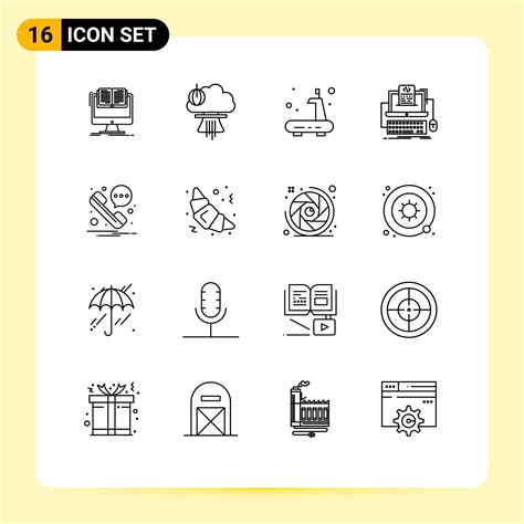 Group Of 16 Outlines Signs And Symbols For Monoblock Coding Special