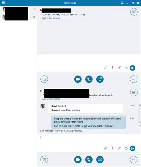 Skype For Business Window Resizes And Shrinks Itself Microsoft Community