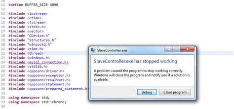 C Eclipse Program Crashing When Connecting To Mysql Server Stack