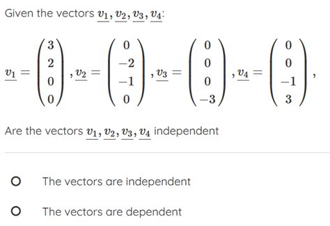 Solved Given The Vectors V V V V Chegg Com