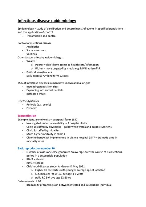 Epidemiology And Control Infectious Disease Epidemiology Epidemiology