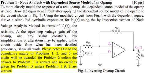 Solved Problem 1 Node Analysis With Dependent Source Model
