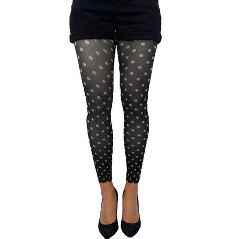 White Dotted Footless Tights For Women Malka Chic