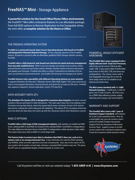 Freenas Mini Datasheet Pdf Operating System Information