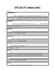 GTS 261 ST 2 Memo 2021 Pdf GTS 261 ST 2 Memo 2021 Part A Part B Course Hero