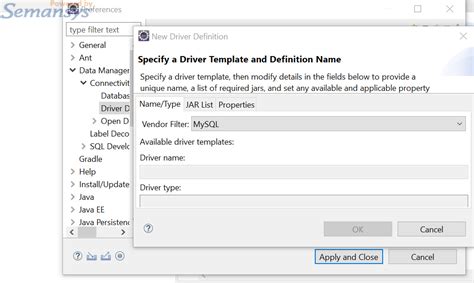 Java Eclipse Availiable Driver Templates Are Emty Stack Overflow