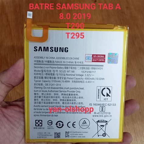 Jual Batre Baterai Battery Samsung Galaxy Tab A Sm T Sm T Ori Shopee Indonesia