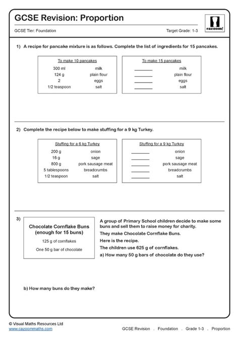 Proportion Gcse Questions Gcse Revision Questions