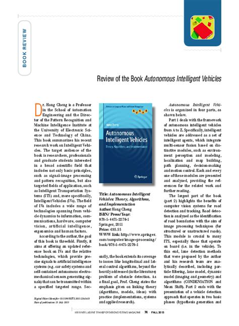 Review Of Autonomous Intelligent Vehicles Theory Algorithms And