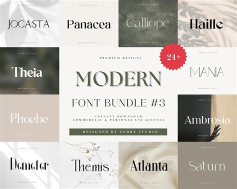 Modern Fonts Bundle 3 Elegant Modern Font Otf High End Font Etsy