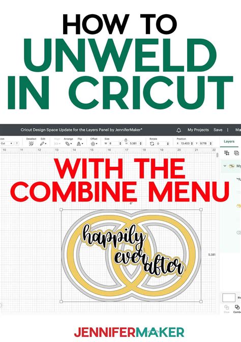 Unweld In Cricut Design Space With Combine Menu