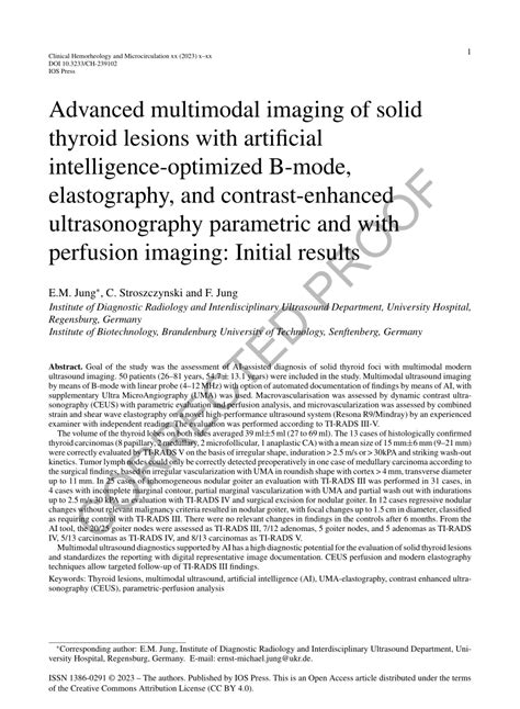 Pdf Advanced Multimodal Imaging Of Solid Thyroid Lesions With Artificial Intelligence