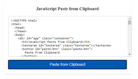 Javascript Paste From Clipboard Or Copy To Clipboard