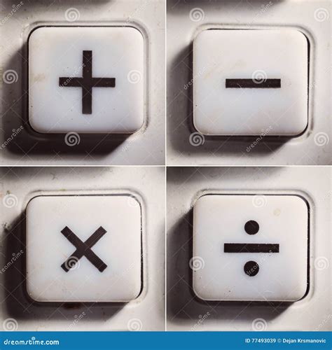 Basic Mathematical Operations As Buttons Stock Image Image Of Minus Object 77493039