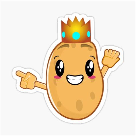 Funny Potato King Sticker For Sale By Fruitoon Redbubble