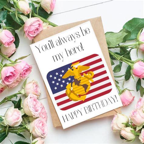 Printable Marine Birthday Card Etsy