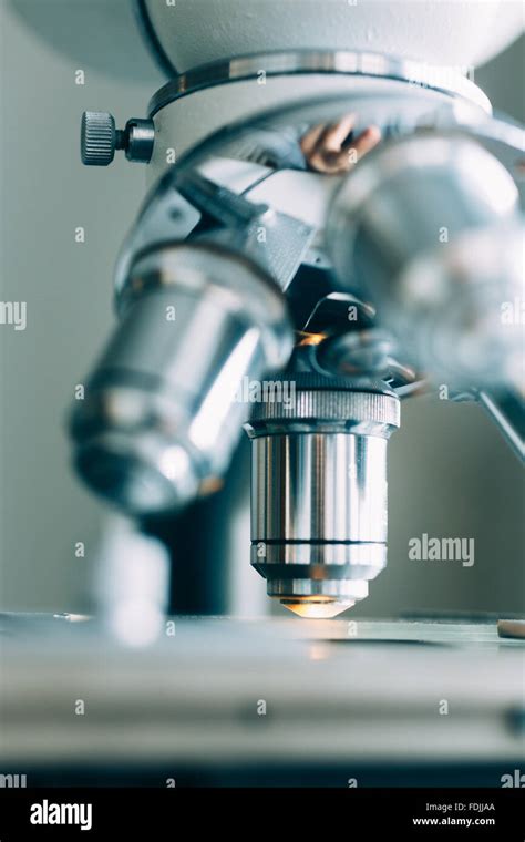 Microscope In Laboratory Stock Photo Alamy