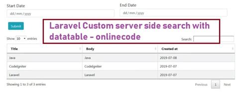 Laravel 8 Custom Server Side Search With Datatable