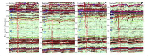 Fault Interpretations Of Cross Sections 1 4 Oriented Perpendicularly