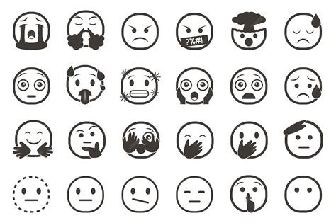 Conjunto De Emoticon Smiley Iconos Caricatura Emoji Conjunto