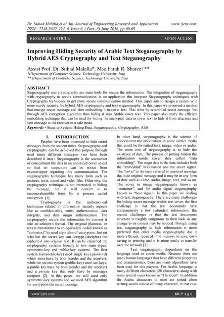 Review On Feature Based Method Performance In Text Steganography Pdf
