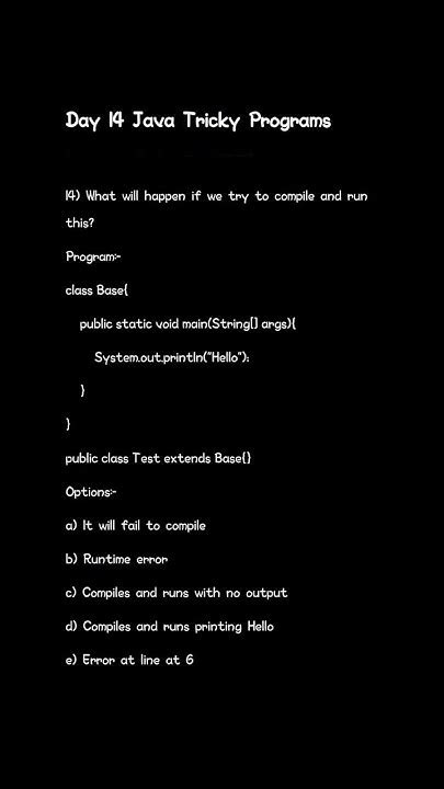 Java Tricky Programs Day 14 🔥 Hg Coding Codelife Javaprogramming